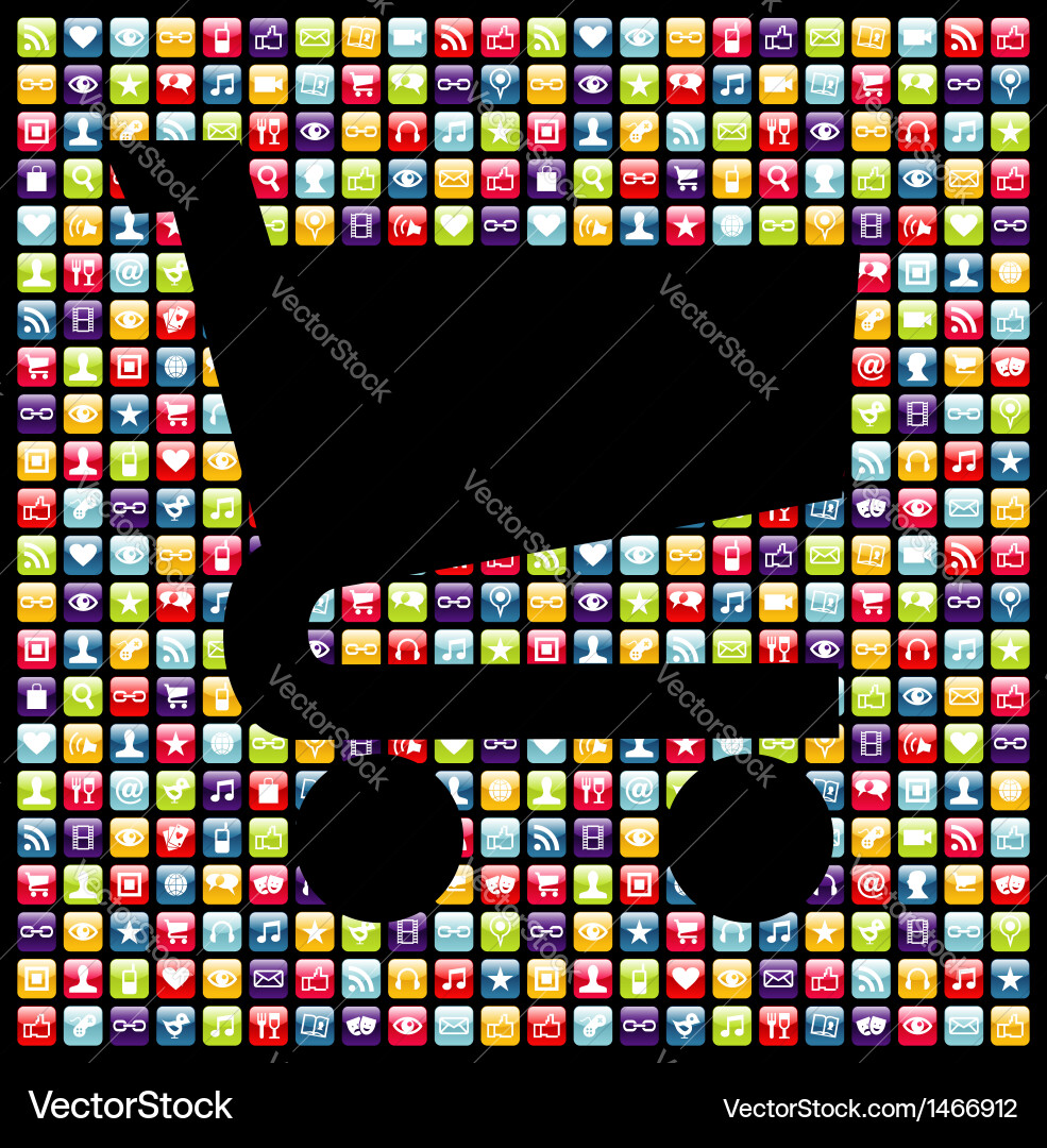 Smartphone app icon set business background Vector Image