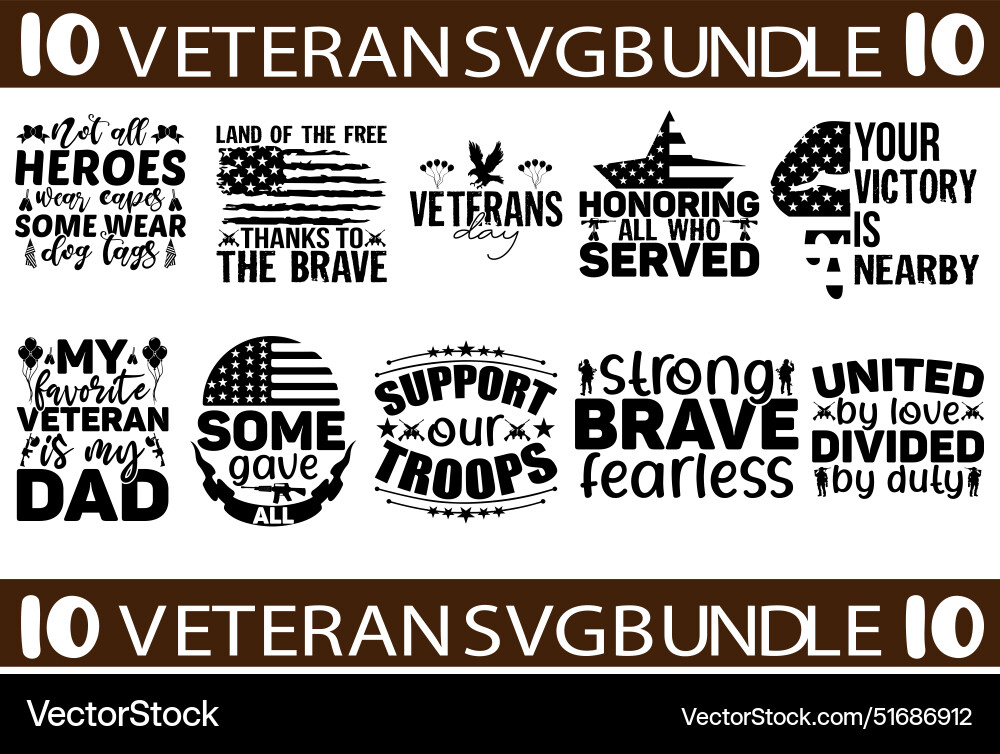 Veteran svg bundle Royalty Free Vector Image - VectorStock