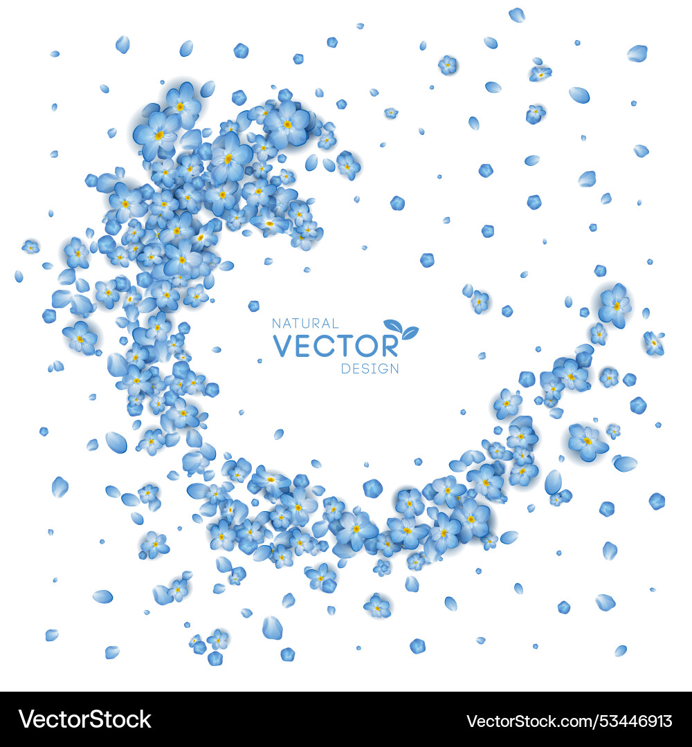 Blue flying flowers Royalty Free Vector Image - VectorStock