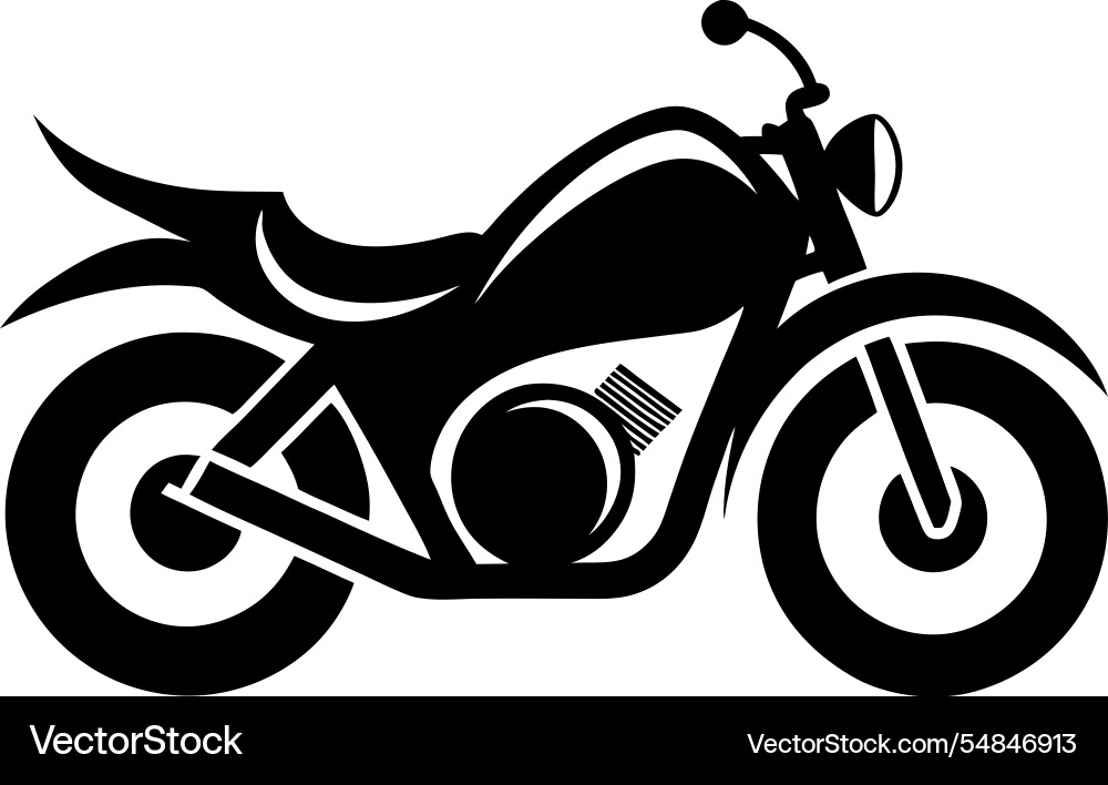 Bold motorcycle silhouette design minimalist Vector Image