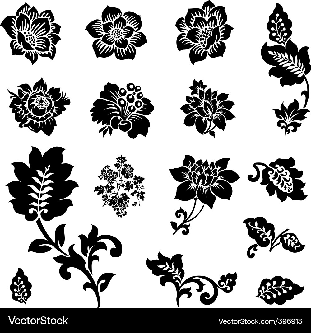 Cutout flowers Royalty Free Vector Image - VectorStock