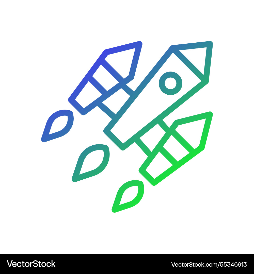 Gradient rocket launch icon graphic Royalty Free Vector