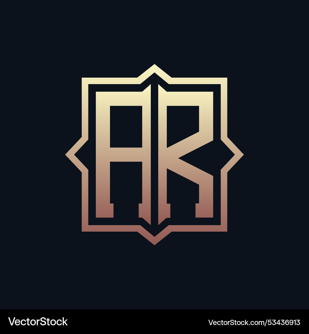 Luxury initial ar monogram logo design elegant Vector Image