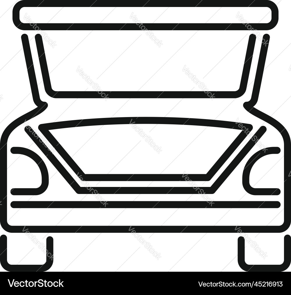 Open car trunk icon outline door baggage Vector Image