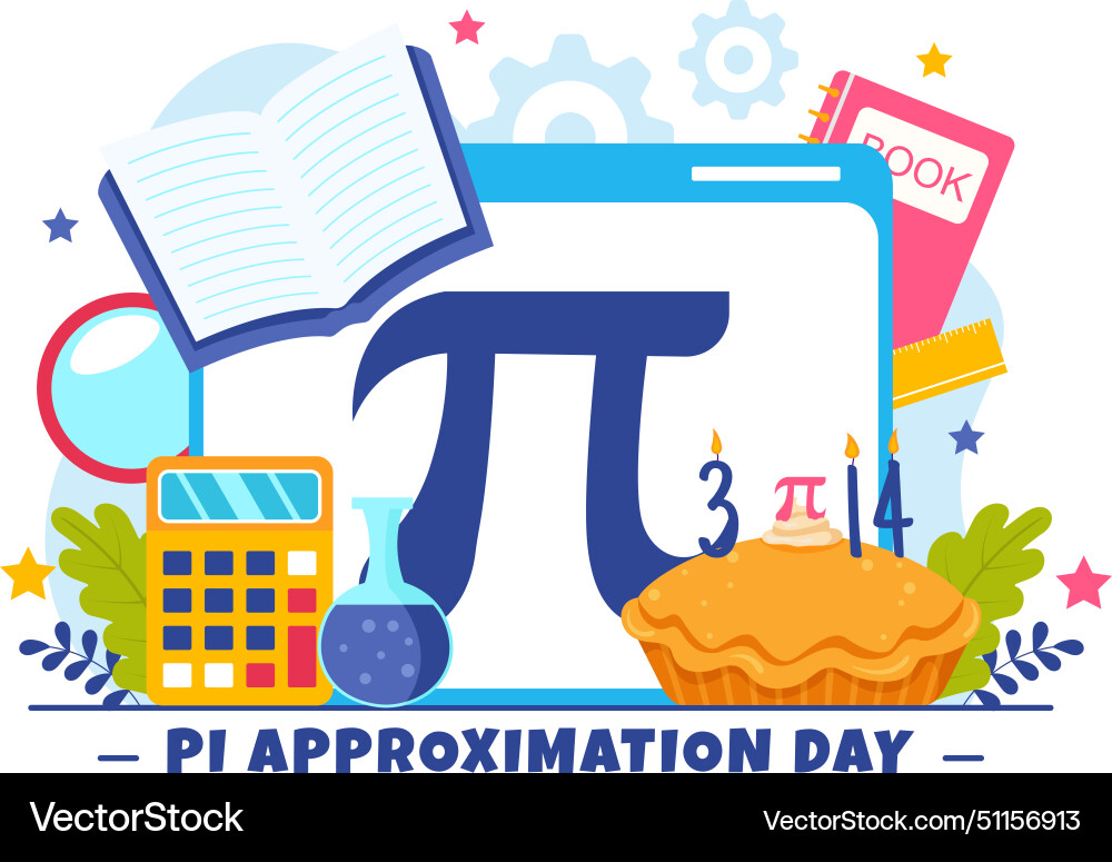 Pi approximation day on july 22 with mathematical Vector Image