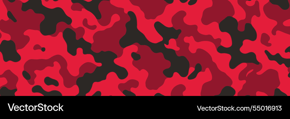 Red military camouflage pattern background banner Vector Image