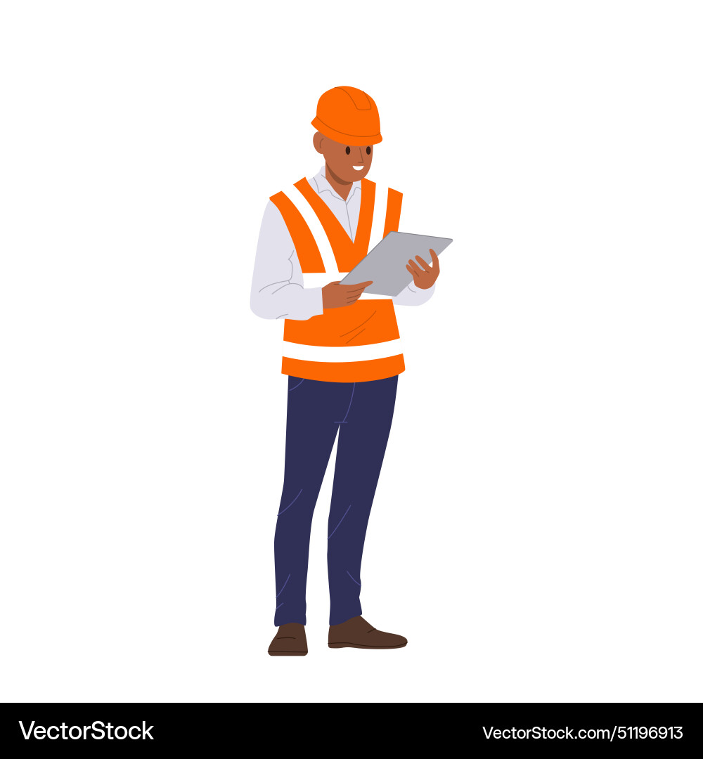 Road worker engineer supervisor cartoon character Vector Image
