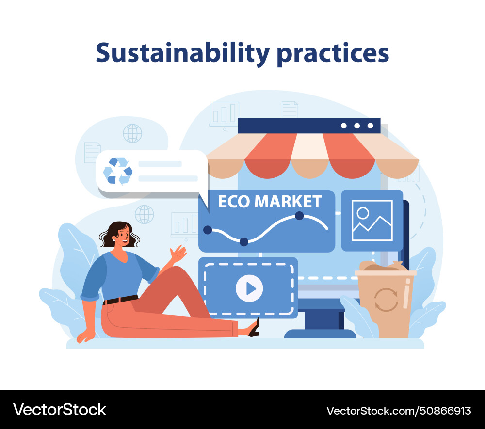 Sustainability practices concept promoting eco Vector Image