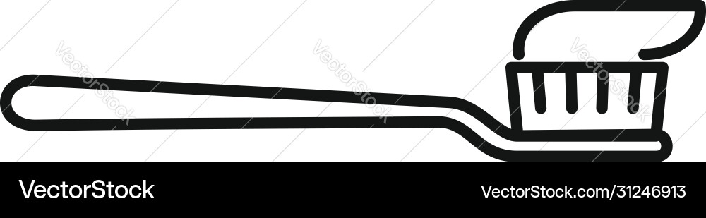 Toothbrush & Paste Icon - Outline Royalty Free Vector