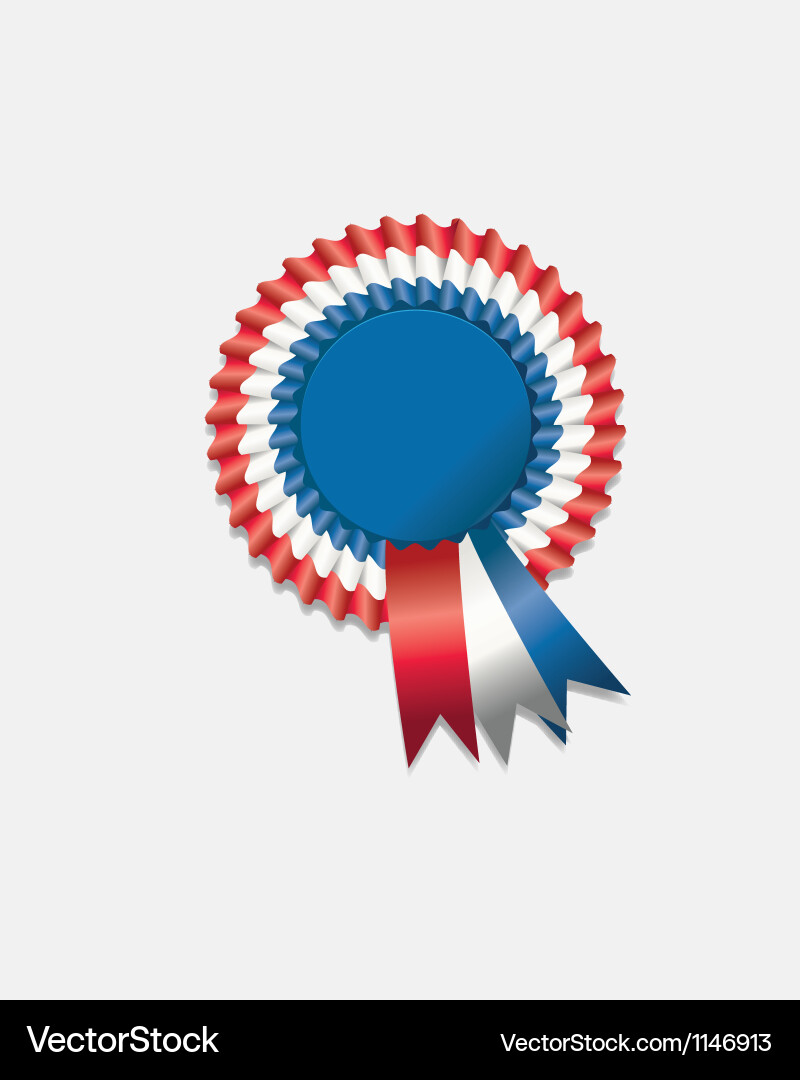 Tri color rosette ribbon Royalty Free Vector Image