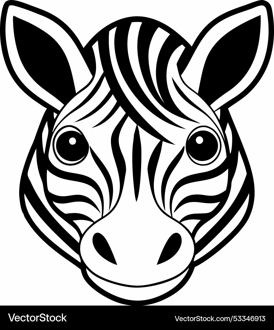 Zebra head icon isolated on white background Vector Image