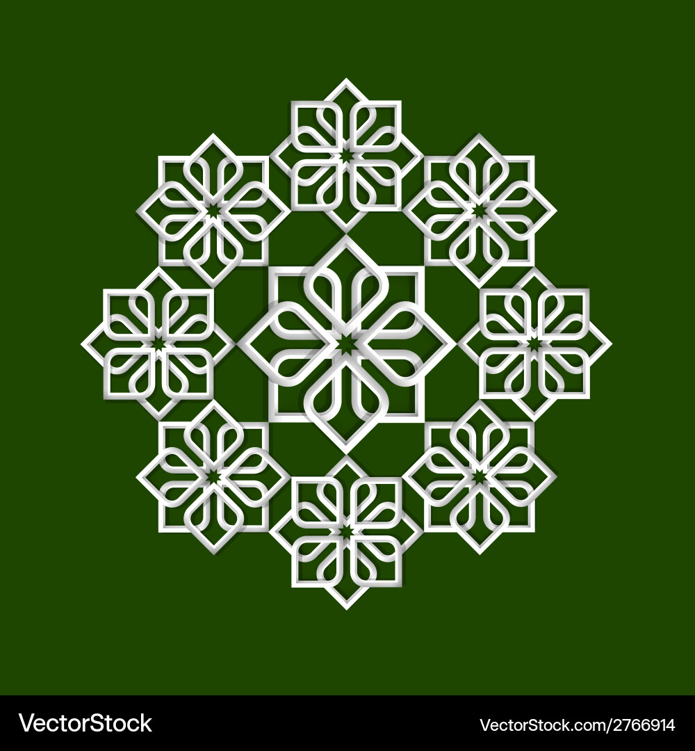 3d flower pattern in arabic style Royalty Free Vector Image
