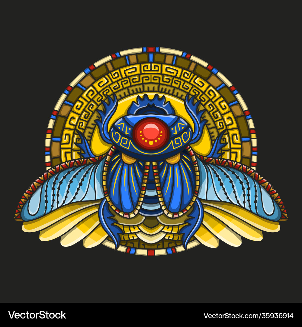 Egyptian Scarab Symbol Royalty Free Vector Image