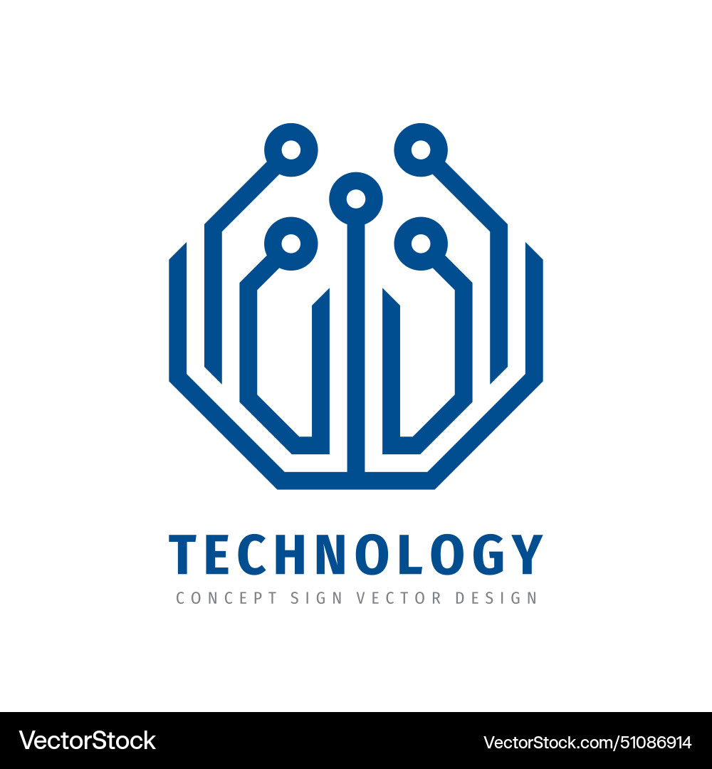 Electronic technology logo design Royalty Free Vector Image
