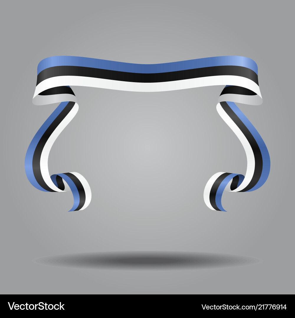 Estonian flag wavy ribon background Royalty Free Vector