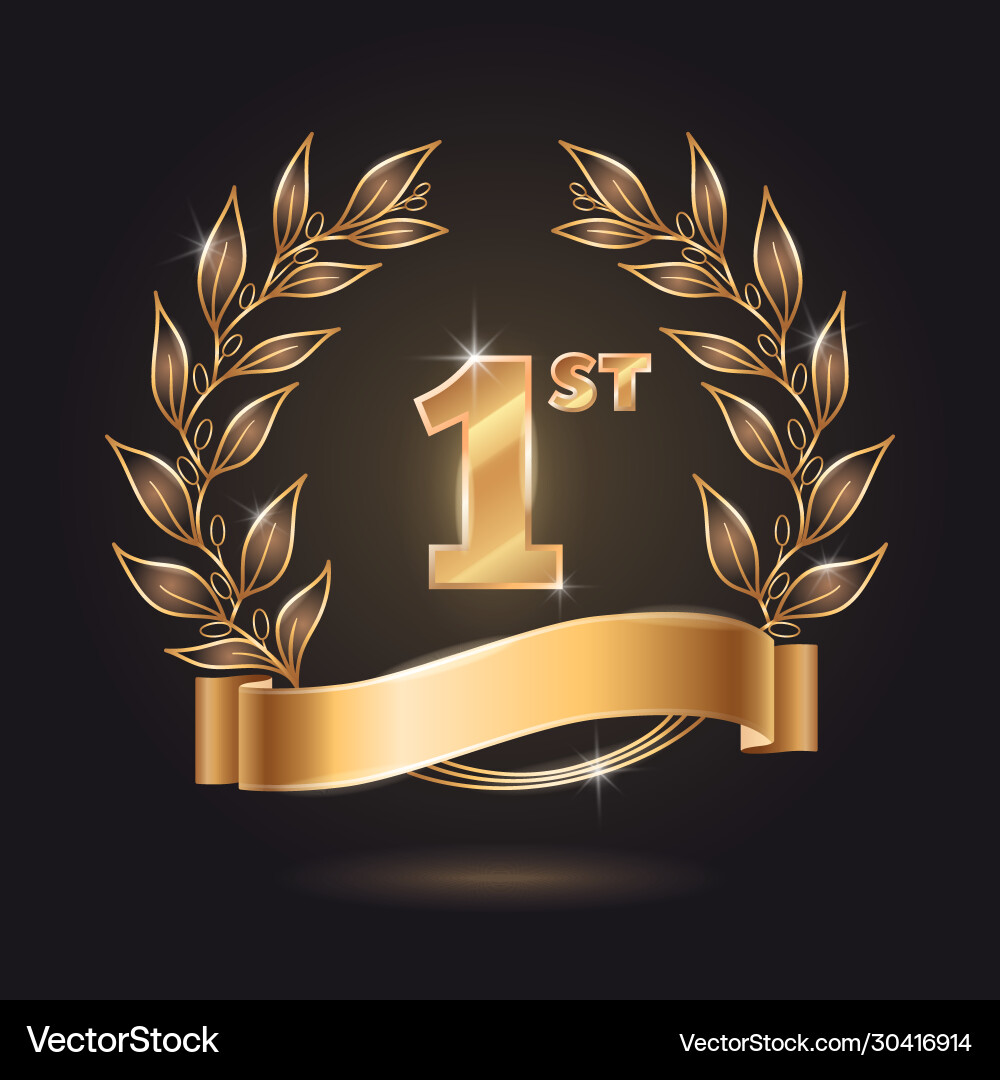 First place emblem realistic concept Royalty Free Vector