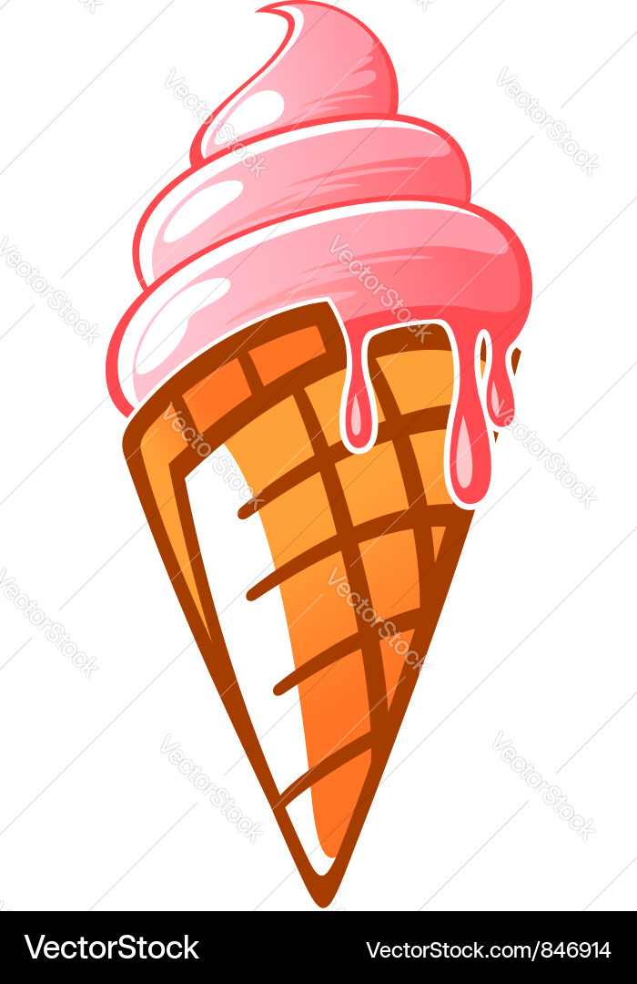 Fresh ice cream cone Royalty Free Vector Image