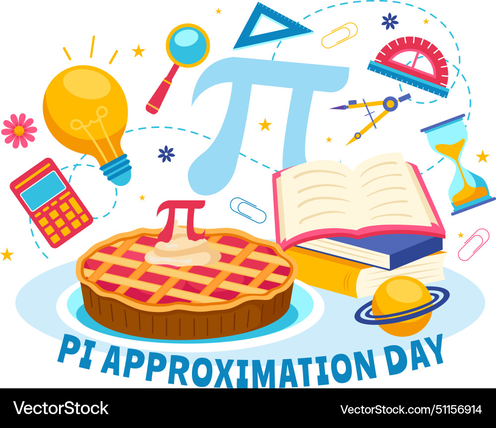 Pi approximation day on july 22 with mathematical Vector Image