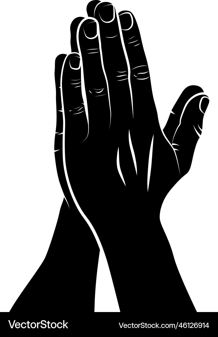 Praying Hands Silhouette – Royalty-Free Vector | VectorStock