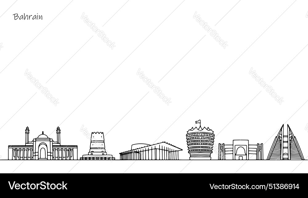 Sights of bahrain Royalty Free Vector Image - VectorStock
