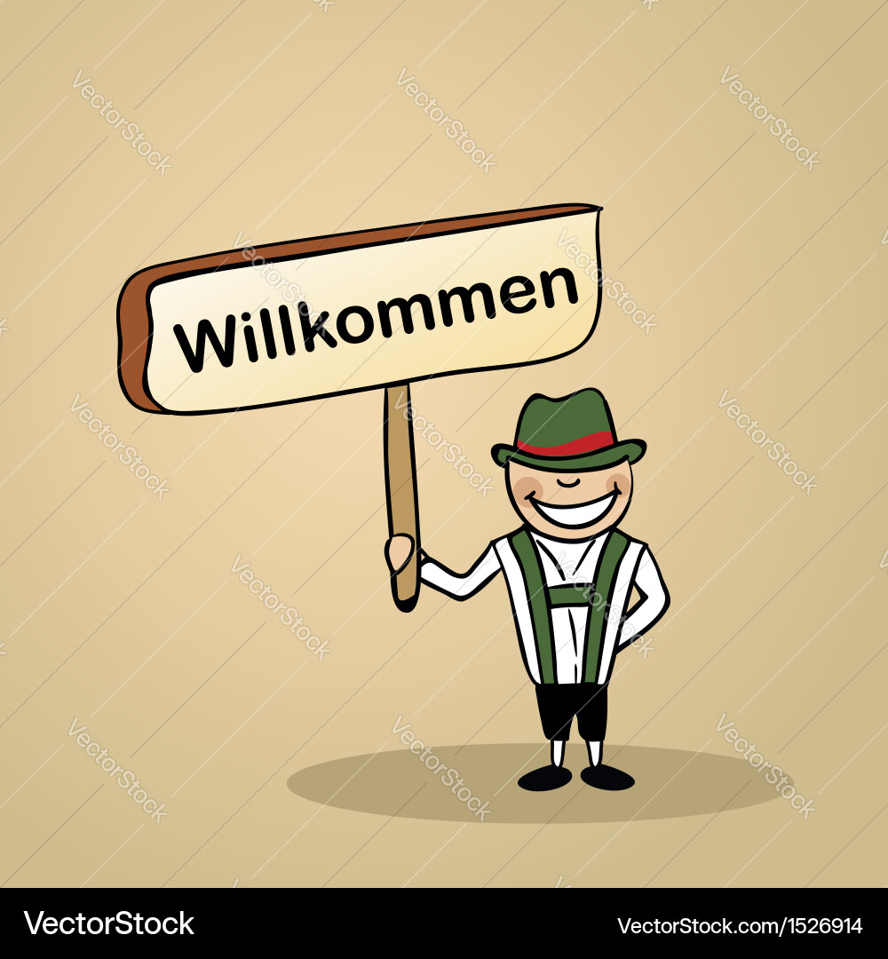 Welcome to germany people Royalty Free Vector Image