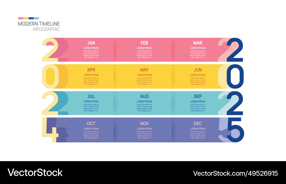 Business Step Timeline Infografik 2024 Template Vektorbild