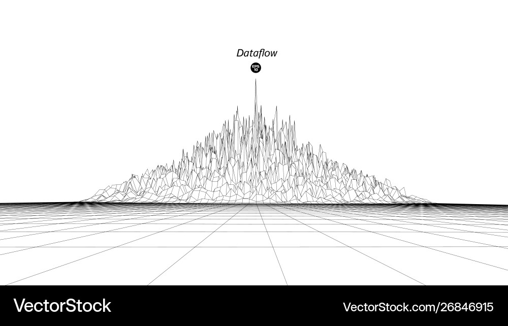 Chaotic signal in 3d cyber space technology Vector Image