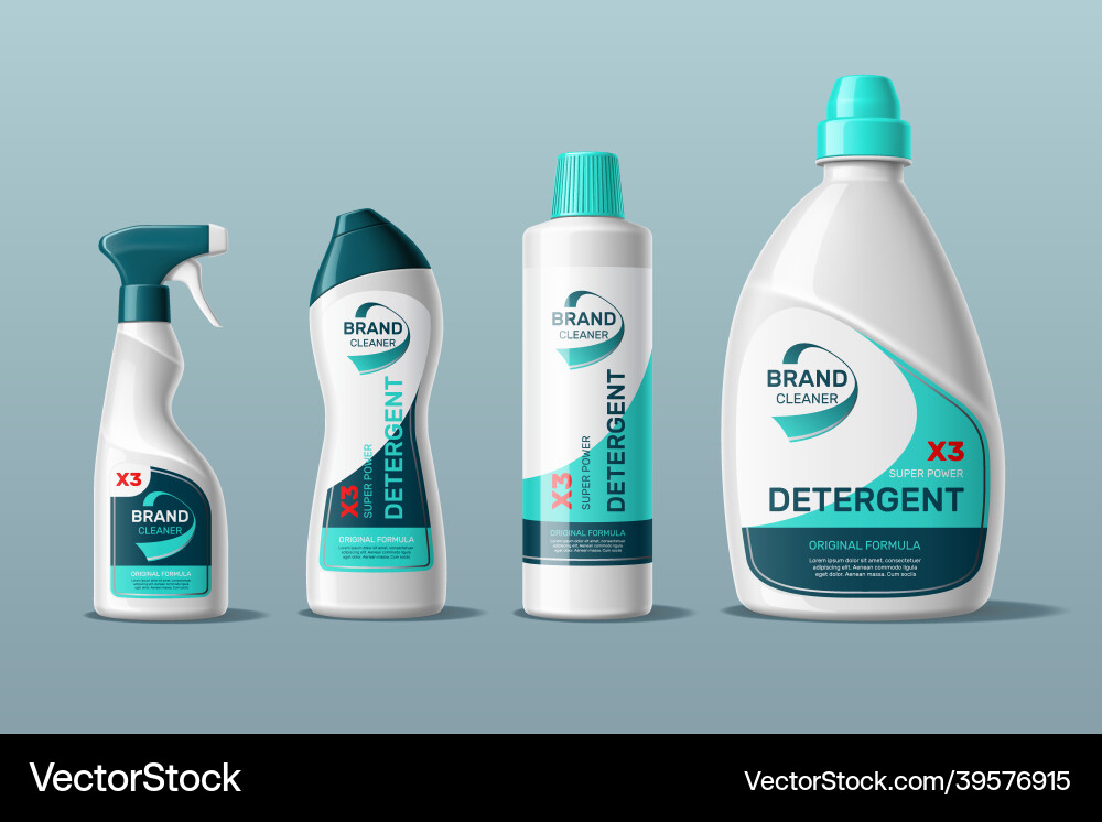 Detergents design realistic cleaning products Vector Image