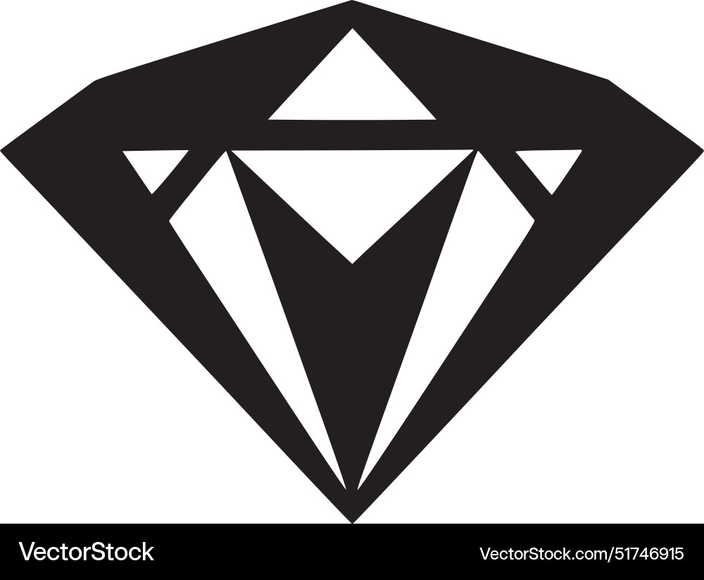 Diamond - minimalist and flat logo Royalty Free Vector Image