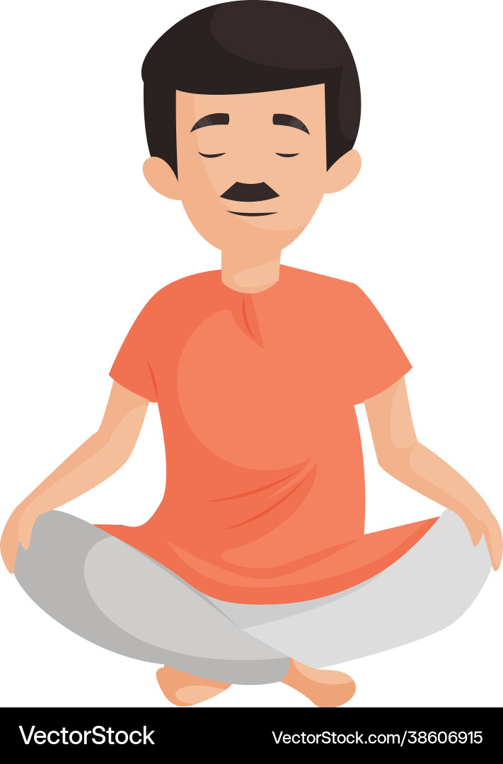 Happy man cartoon character Royalty Free Vector Image