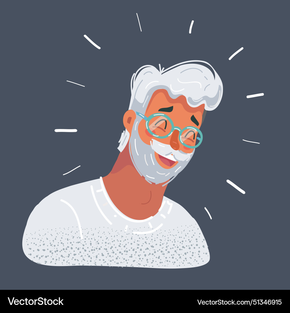 Head old man with beard Royalty Free Vector Image