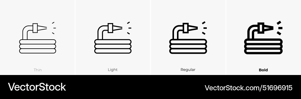 Hosepipe icon thin light regular and bold style Vector Image