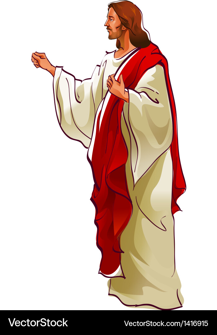 Jesus christ standing Royalty Free Vector Image