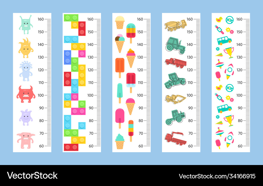Kids height chart Royalty Free Vector Image - VectorStock