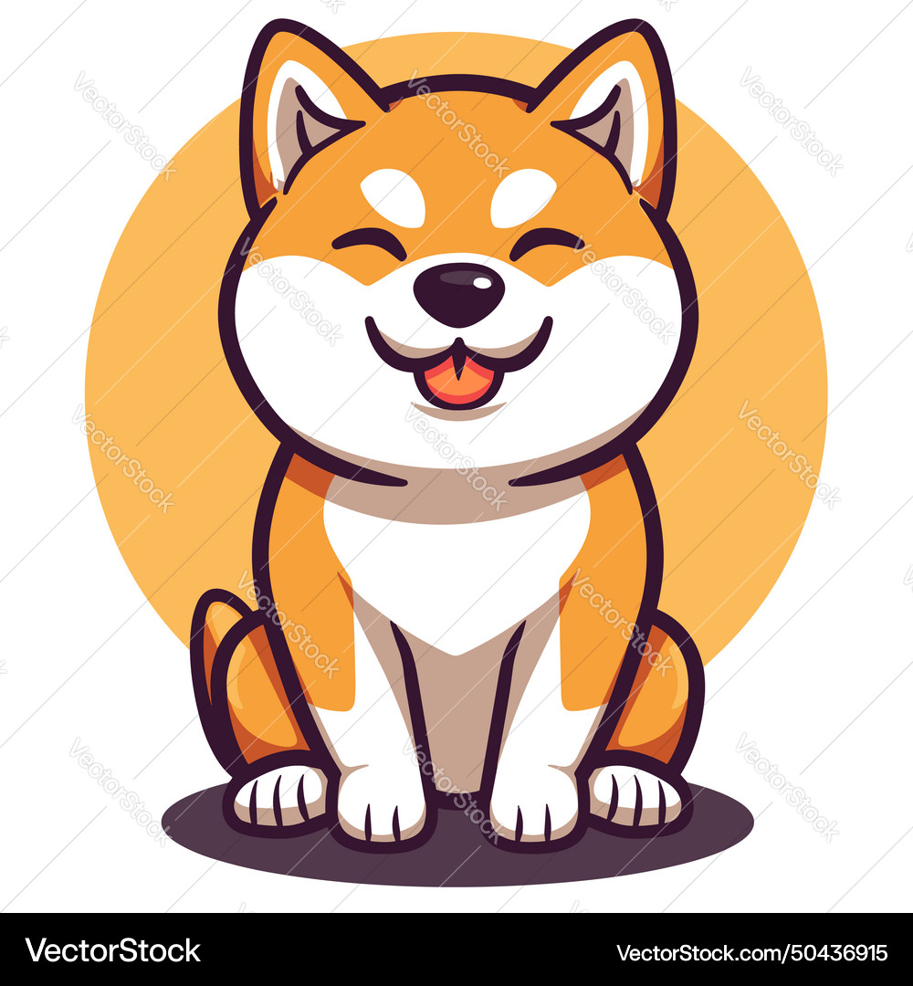 Line drawn shiba inu Royalty Free Vector Image