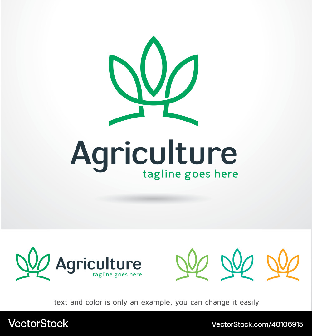 Modern Agriculture Logo Template Royalty Free Vector Image