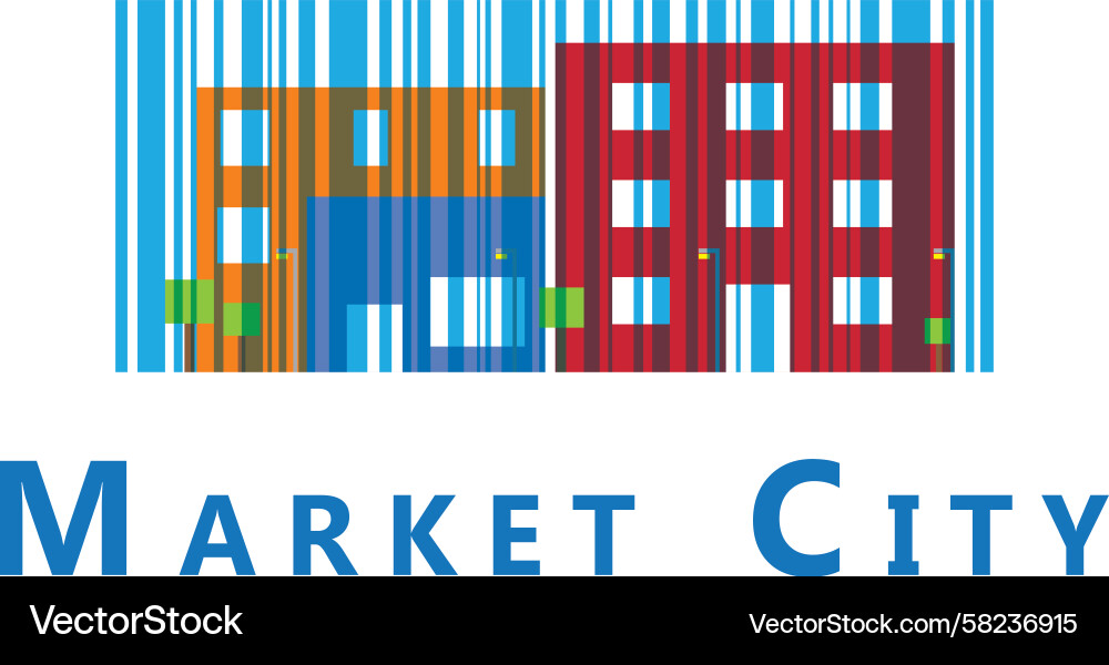 Modern City Market Logo Royalty Free Vector Image