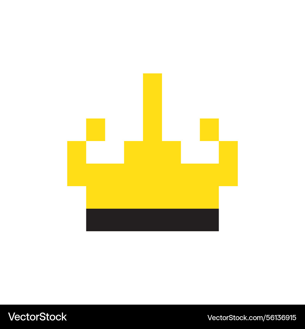 Pixel art crown 8 bit king icon retro style queen Vector Image