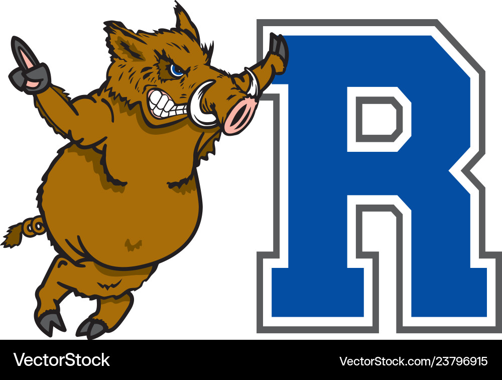 Razorback logo mascot Royalty Free Vector Image