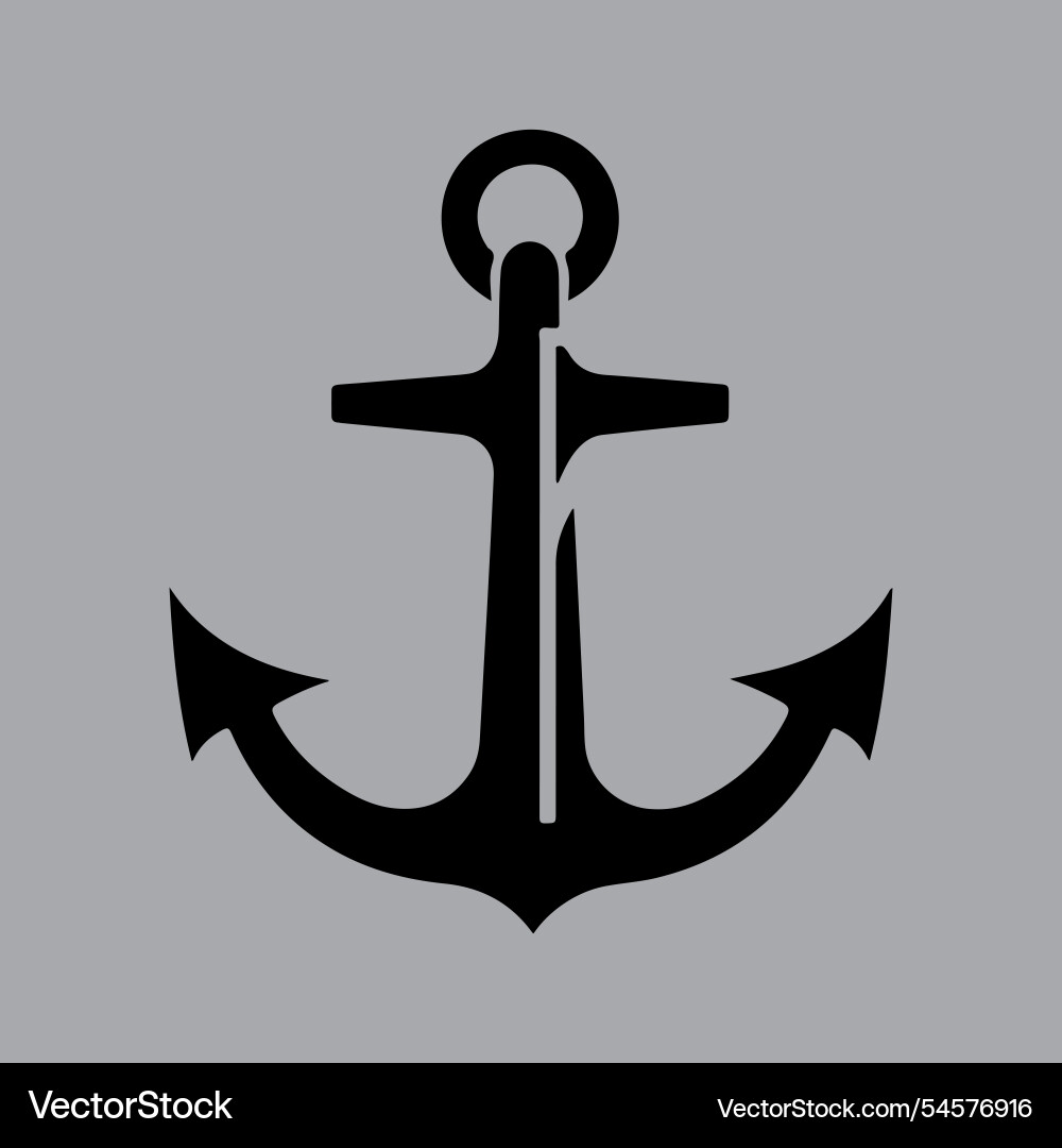 A modern anchor silhouette design Royalty Free Vector Image