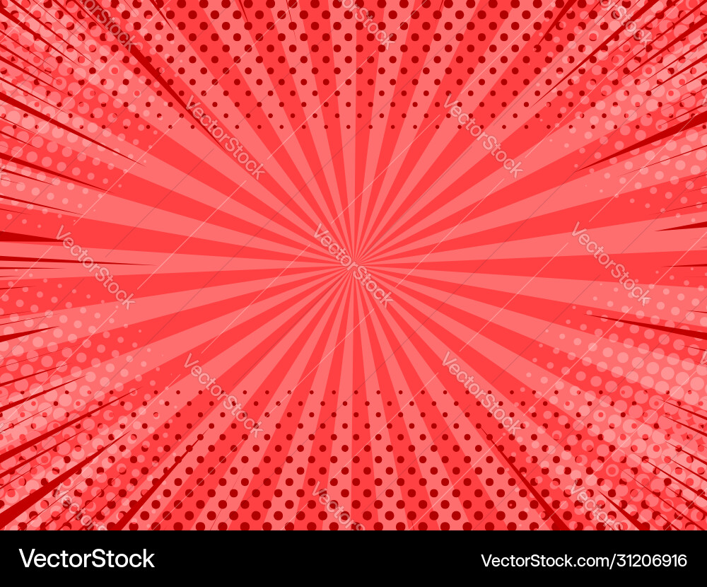 Abstract Comic Red Radial Background Royalty Free Vector