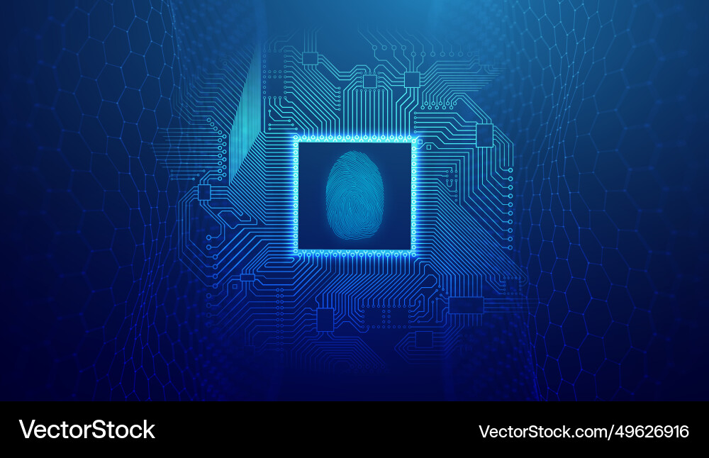Big data blue technology background circuit Vector Image