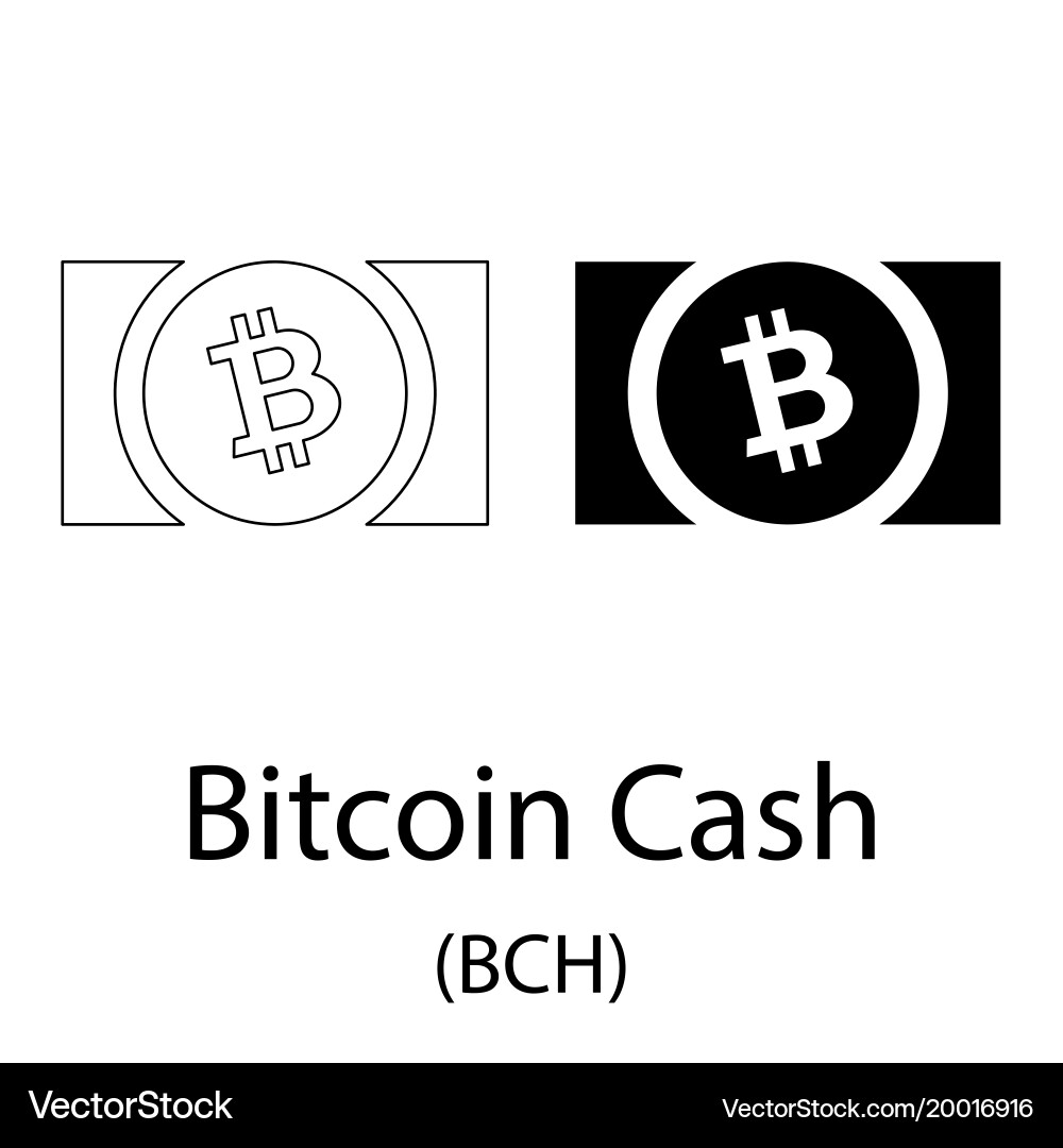Bitcoin cash black silhouette Royalty Free Vector Image