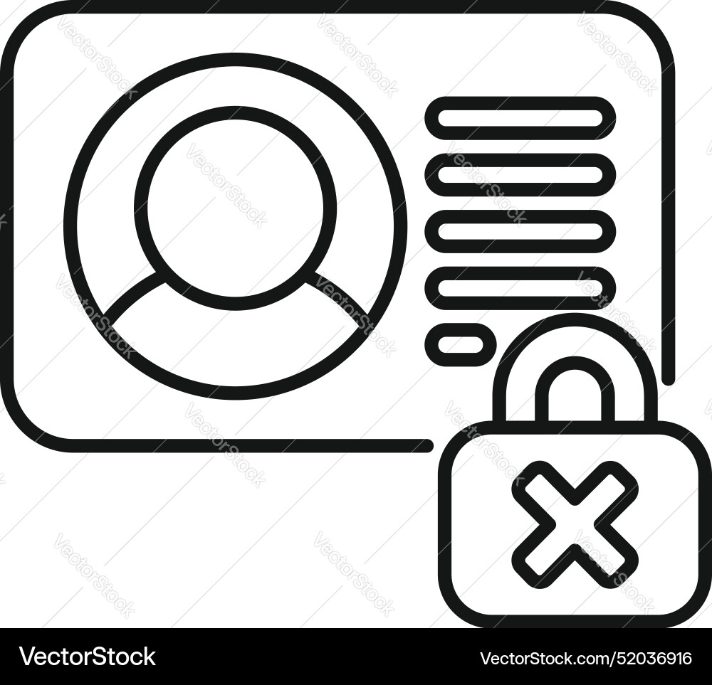 Blocked account showing digital identity theft Vector Image