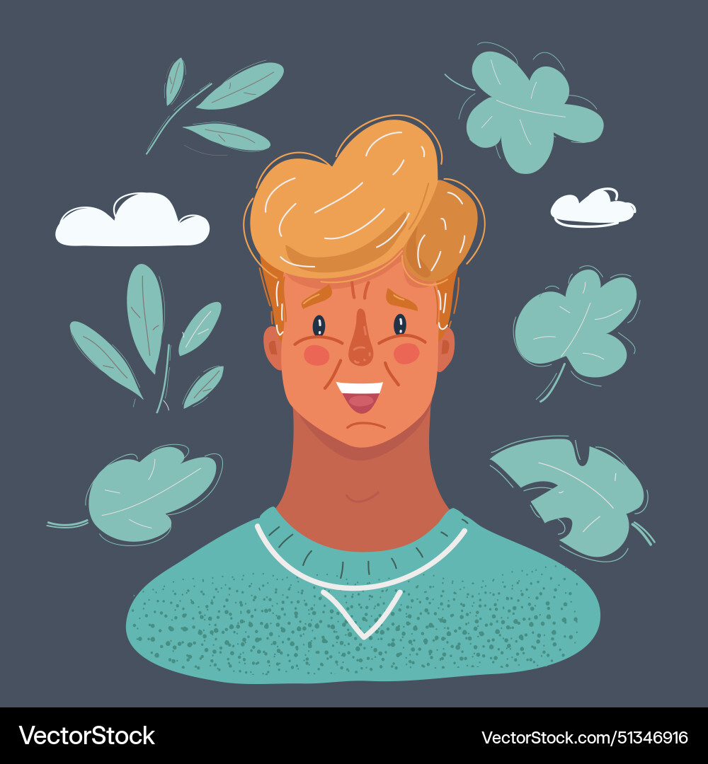 Close up of satisfied Royalty Free Vector Image