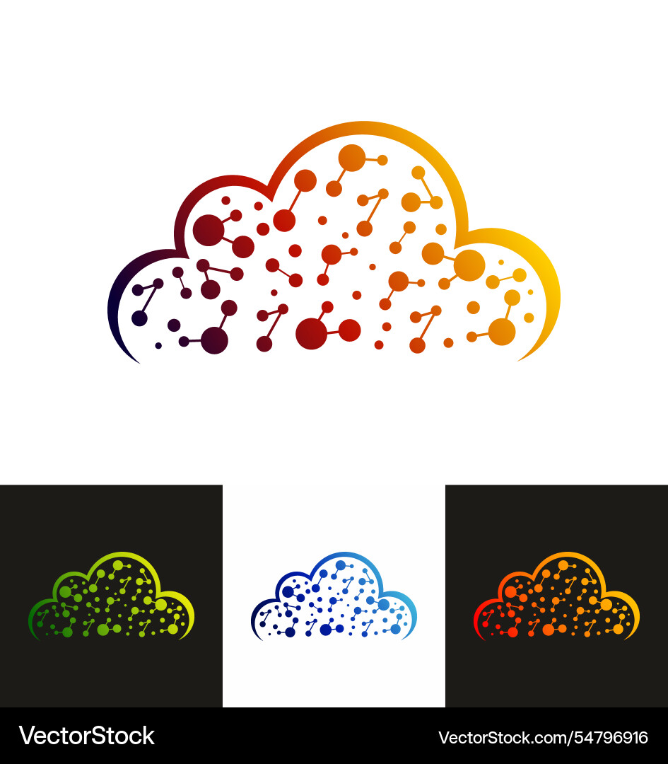 Cloud tech logo template design Royalty Free Vector Image