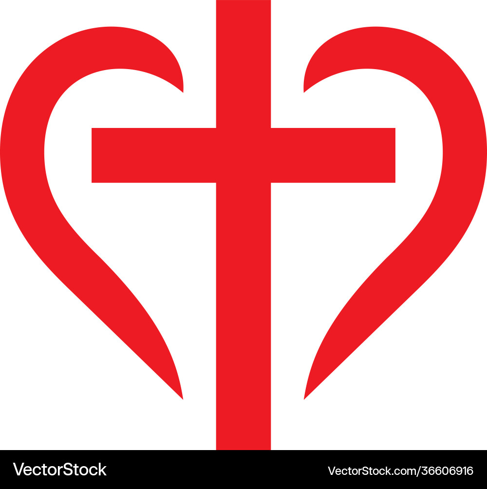 Cross heart Royalty Free Vector Image - VectorStock