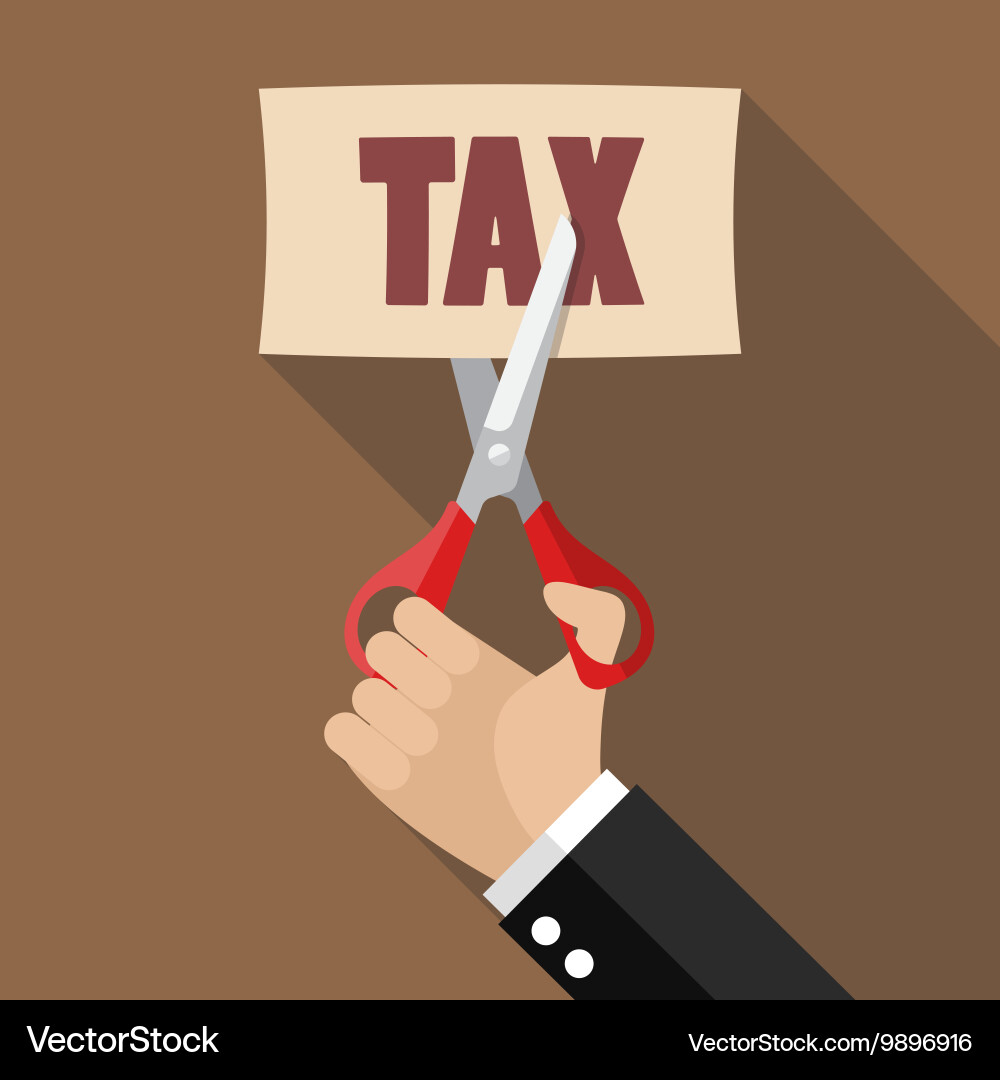 Hand cutting tax Royalty Free Vector Image - VectorStock