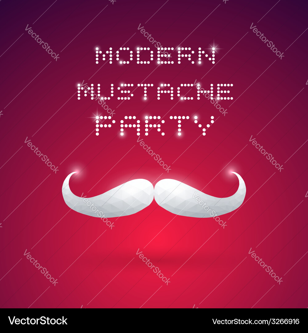 Modern mustache party Royalty Free Vector Image