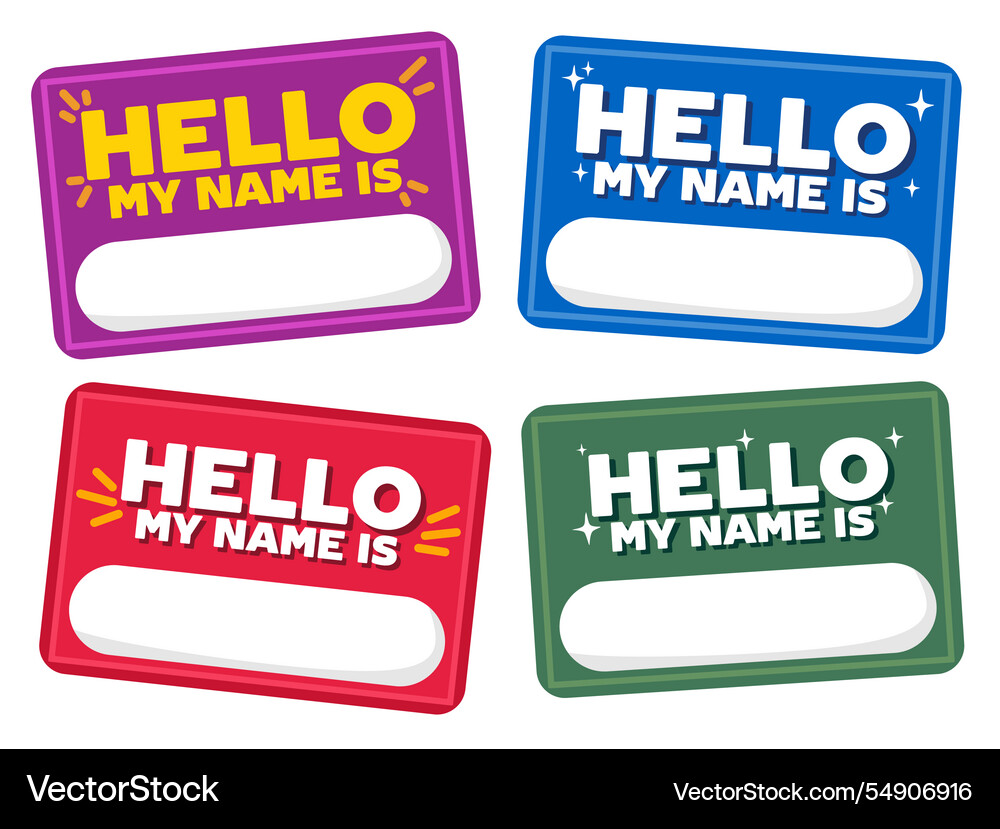 Name tag to introduce yourself Royalty Free Vector Image